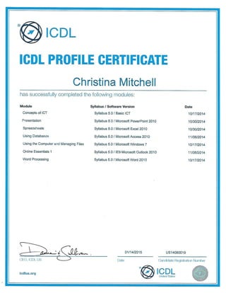 ICDL Certificate | PDF
