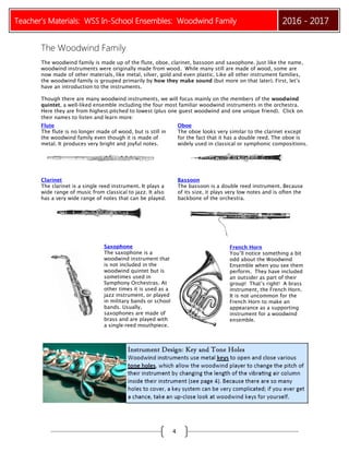 2016-2017 Woodwind Pre-Visit Materials | PDF