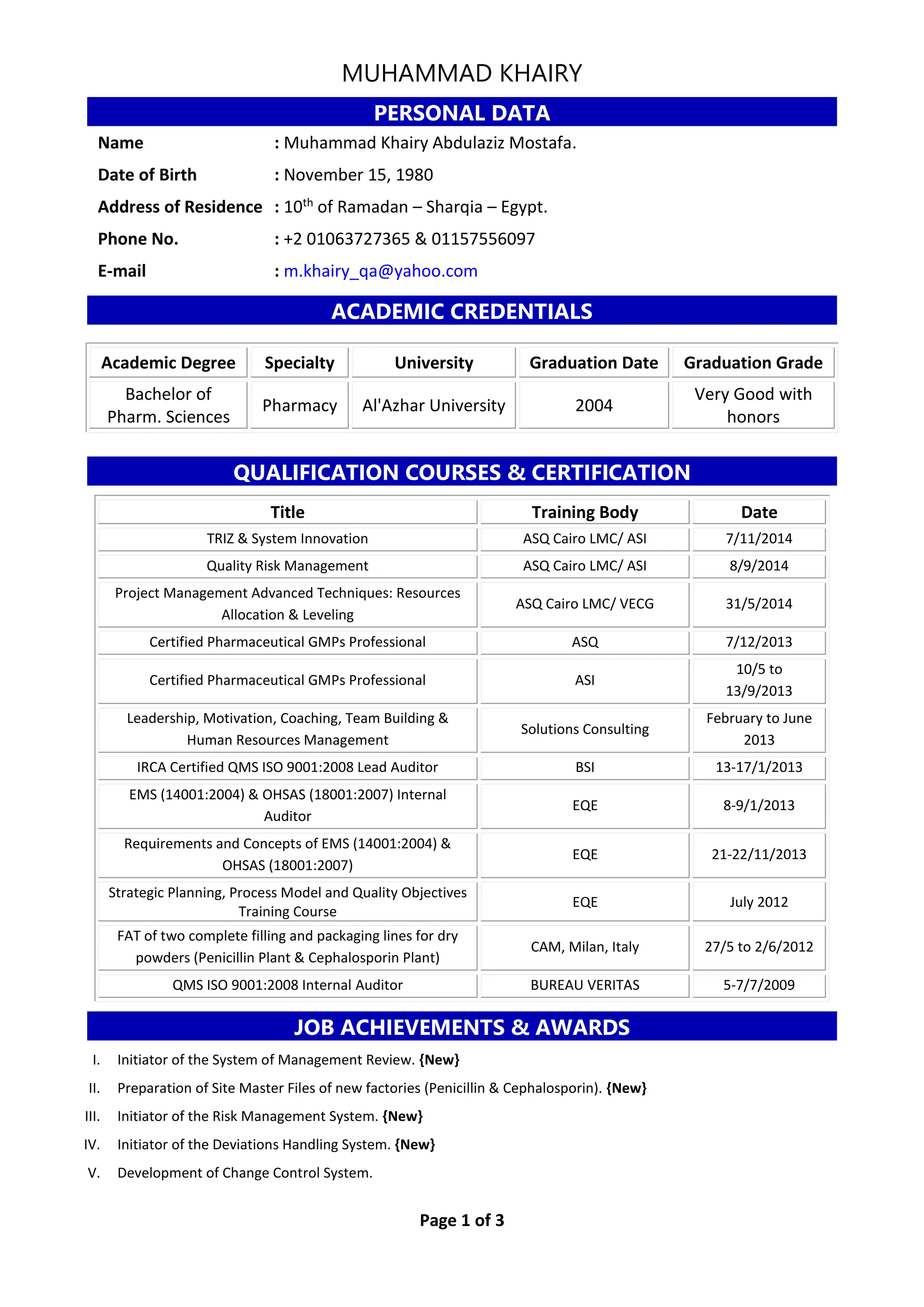 Brief CV - 1 - Copy | PDF