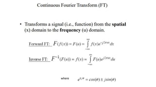 Fourier Transformation Basics in image processing | PPTX