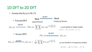 Fourier Transformation Basics in image processing | PPTX