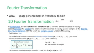 Fourier Transformation Basics in image processing | PPTX