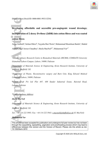 2ddr wound healing properties for treatment of untreated wounds | PDF
