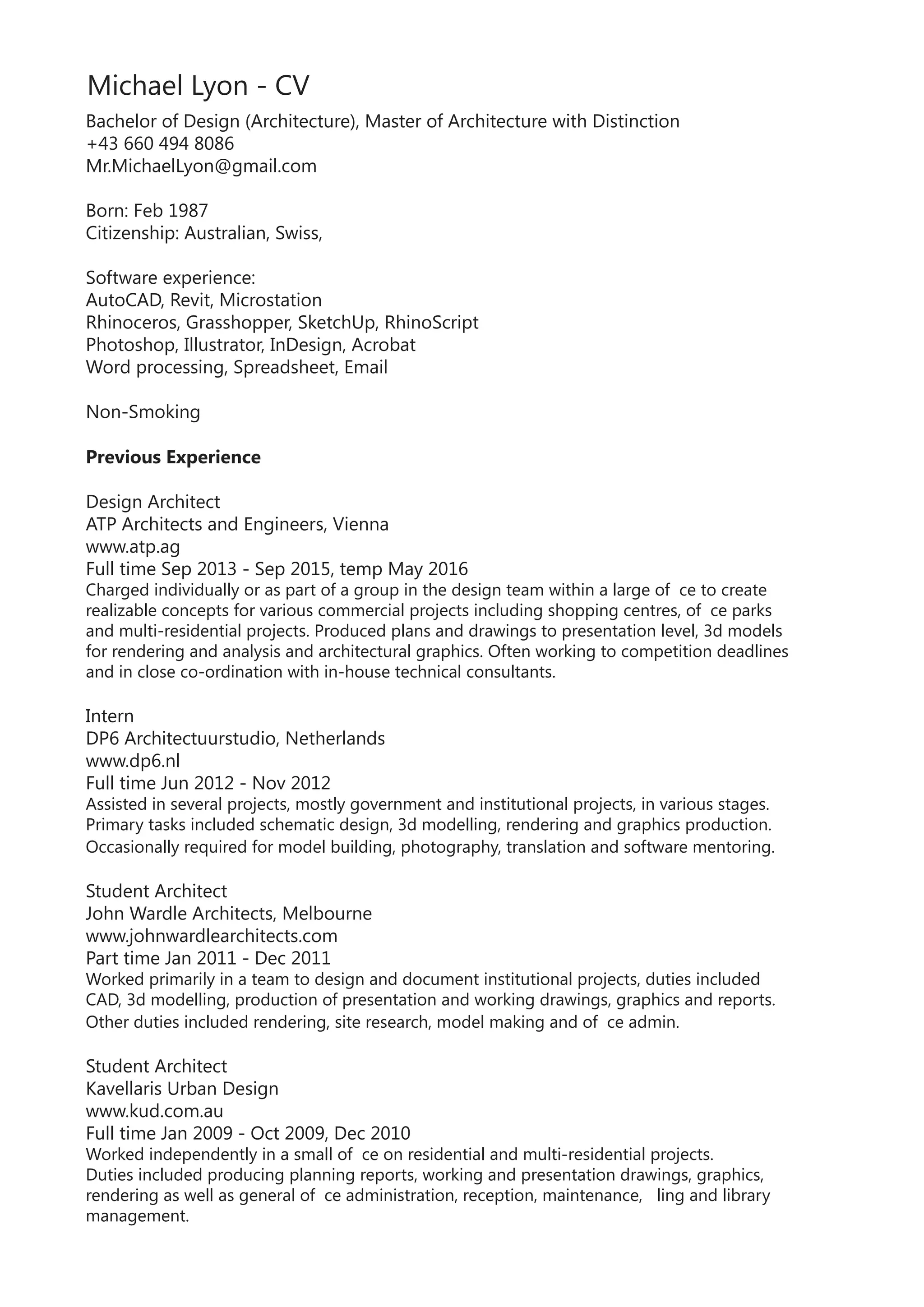 Lyon.Michael-CV2016 | PDF