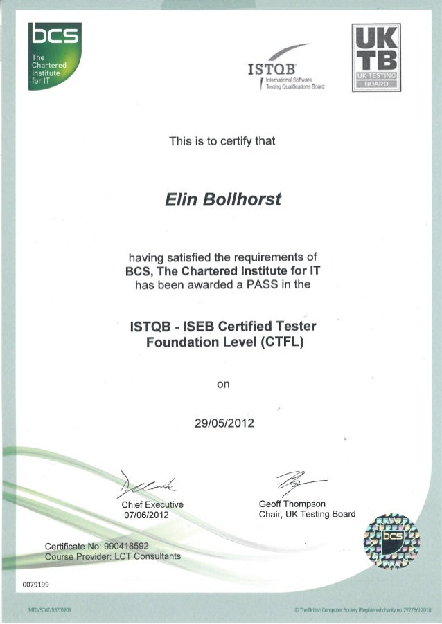 Istqb Certified Tester Foundation Lev 