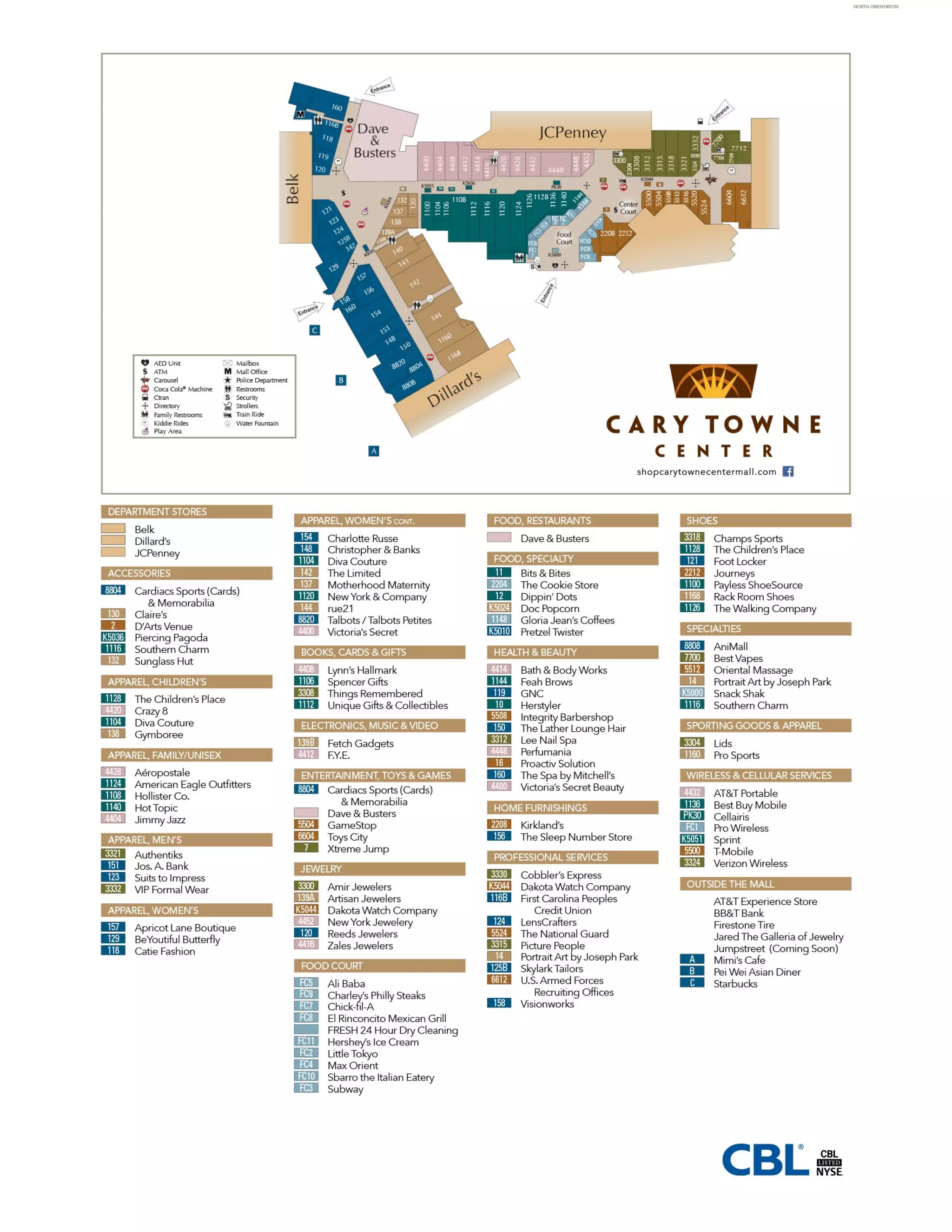 Cary Towne Center directory map | PDF