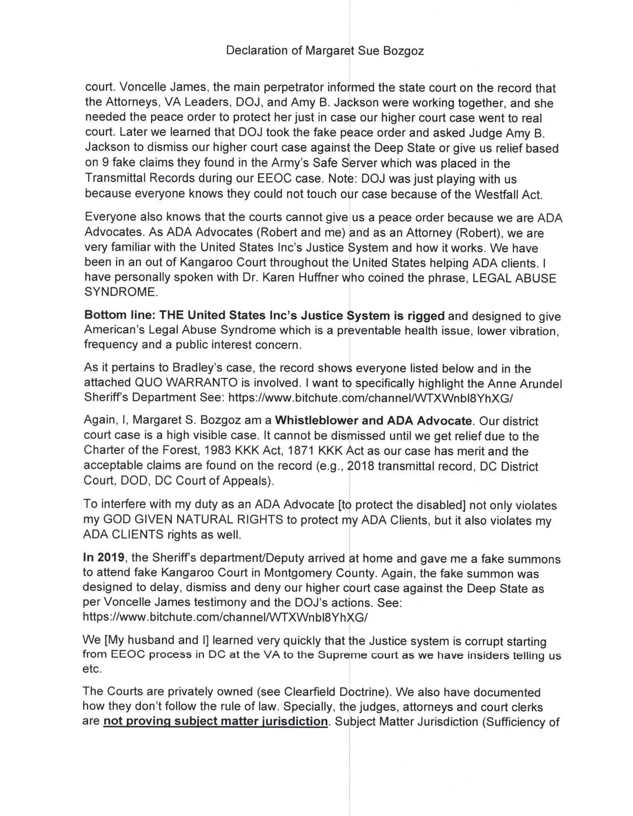 #2 Declaration of ADA Client and ADA Advocate abuse.pdf