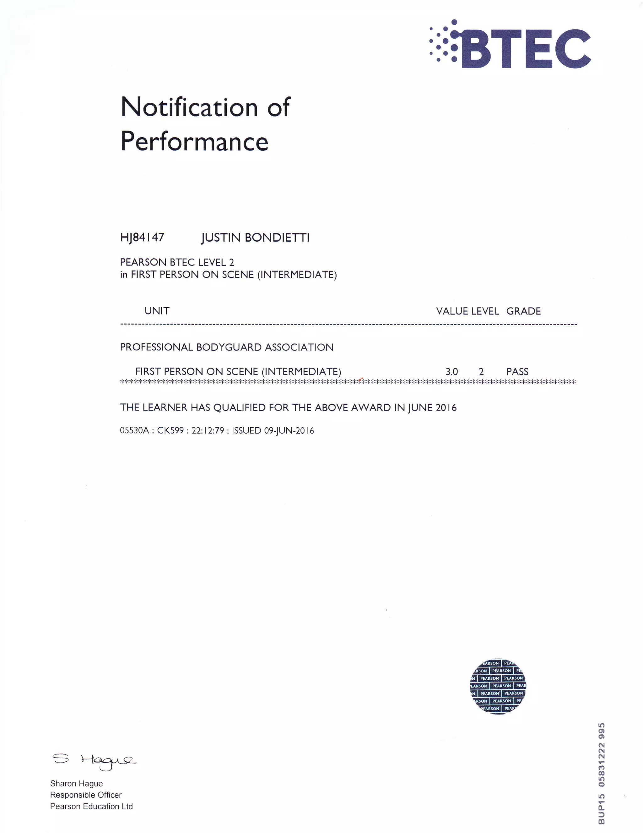 Level 2 FPOS-I Certificate | PDF