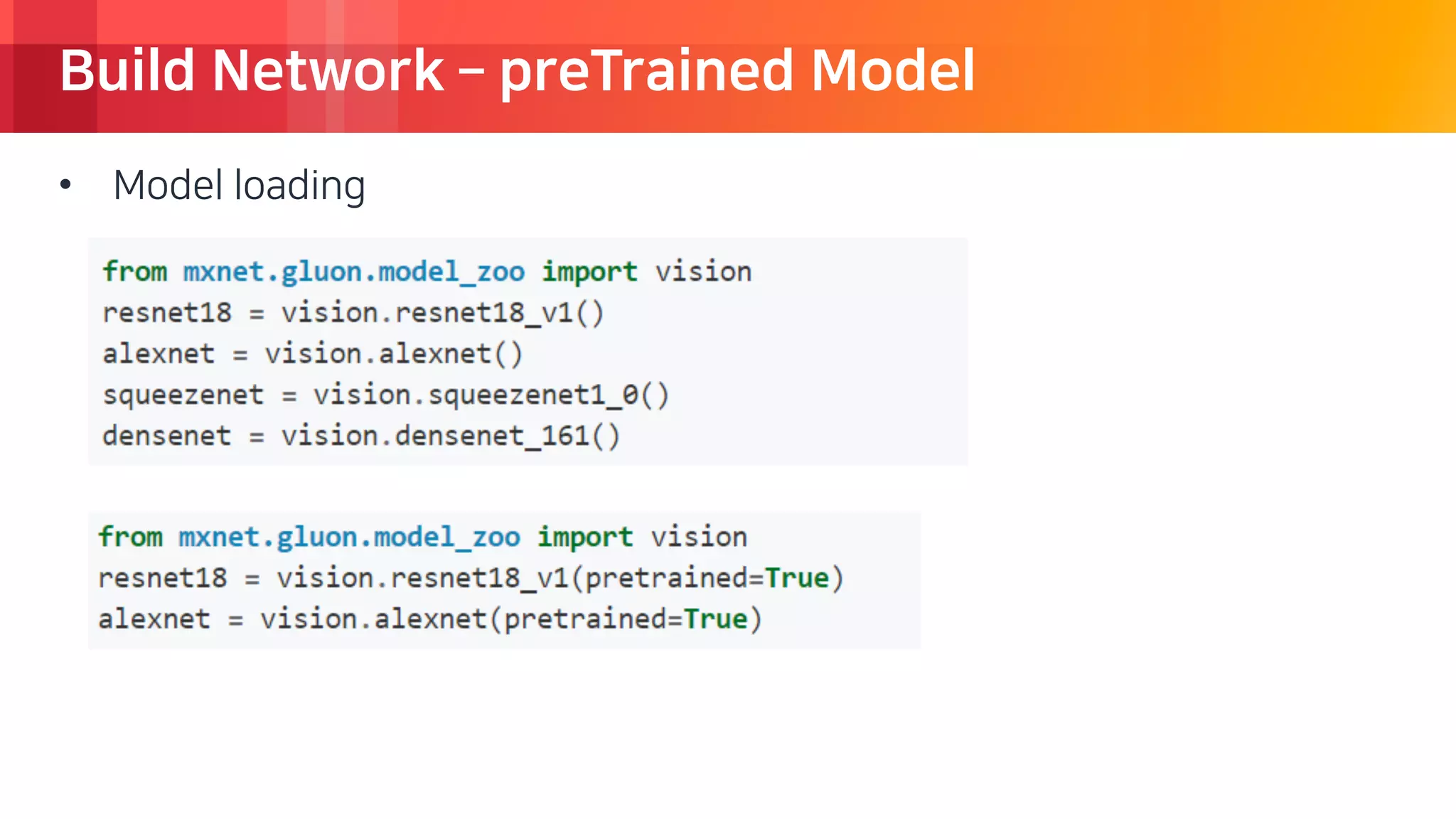 Apache MXNet/Gluon으로 쉽고 빠르게 구현하는 딥러닝 (정승환, SK텔레콤) :: AWS DevDay 2018 | PPT