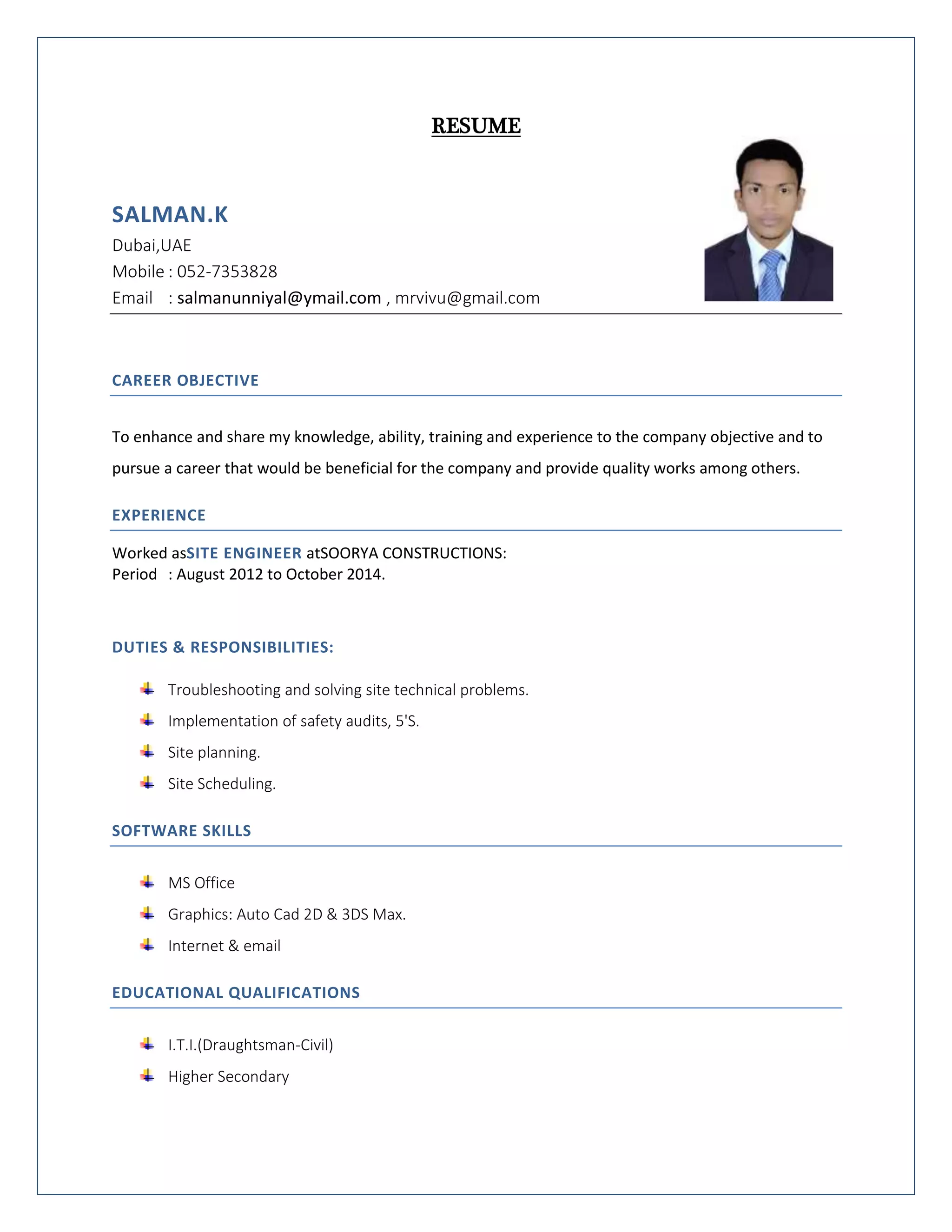 Resume Salman | DOCX | Travel