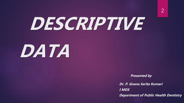 descriptive data analysis | PPTX