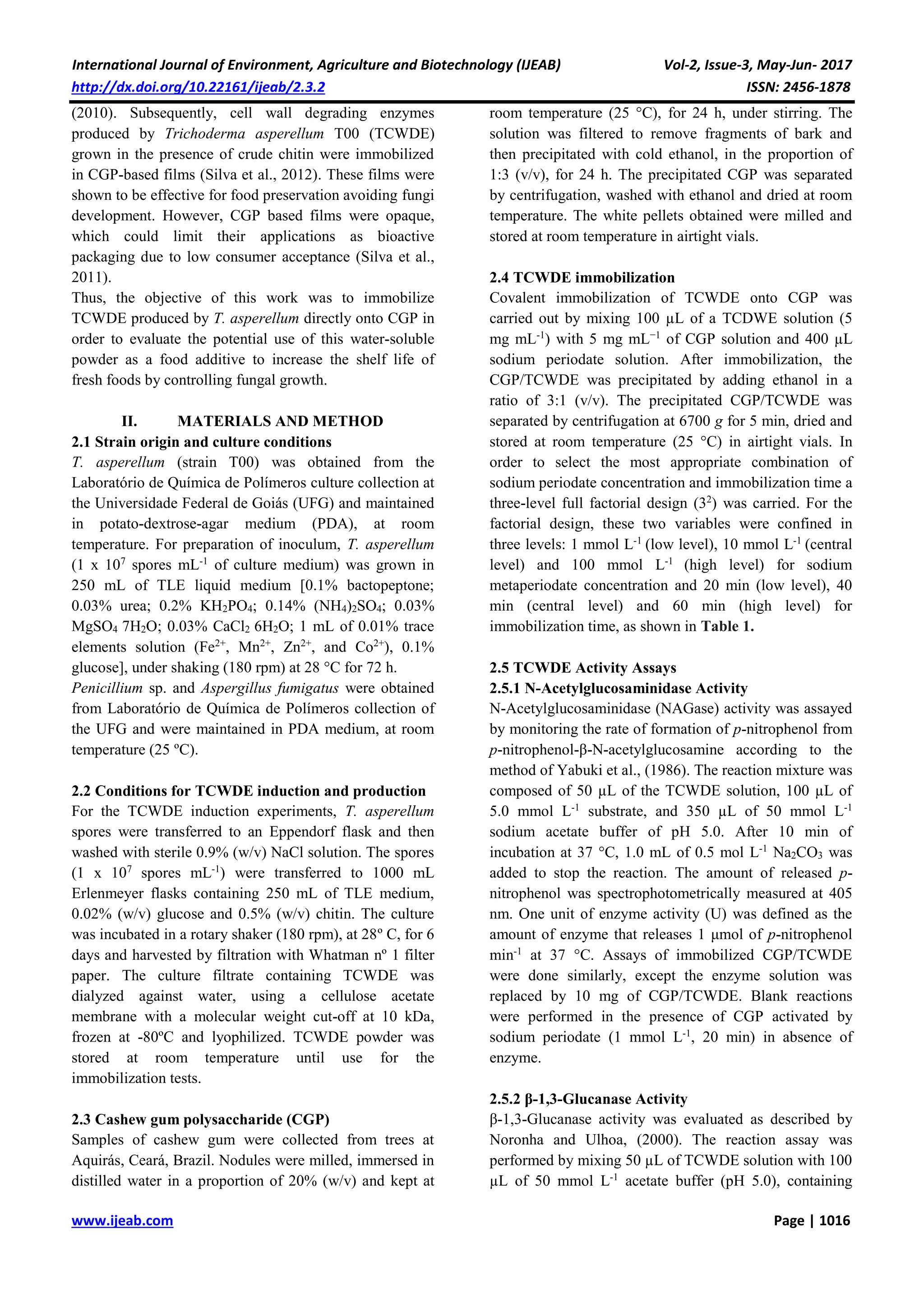 Development of a Bioactive Food Additive for Controlling of Fungal ...