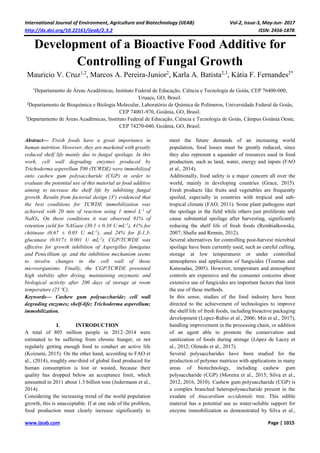 Development of a Bioactive Food Additive for Controlling of Fungal ...