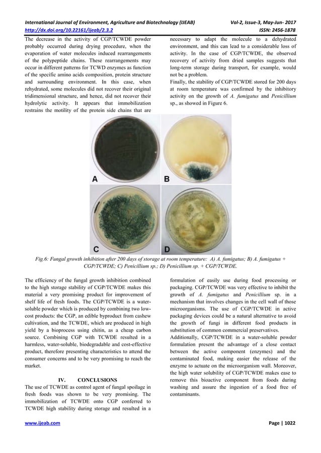 Development of a Bioactive Food Additive for Controlling of Fungal ...