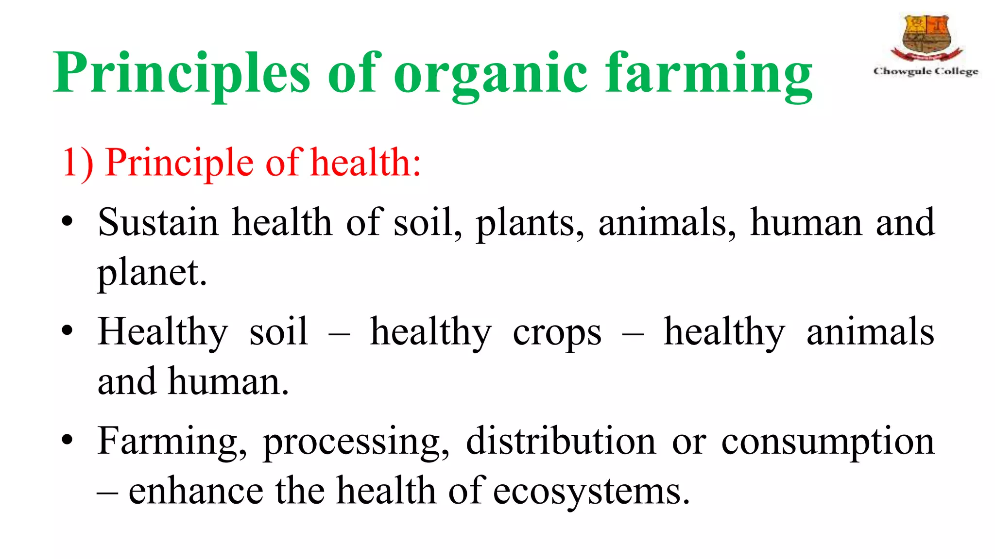 Development & principles of organic farming | PPT