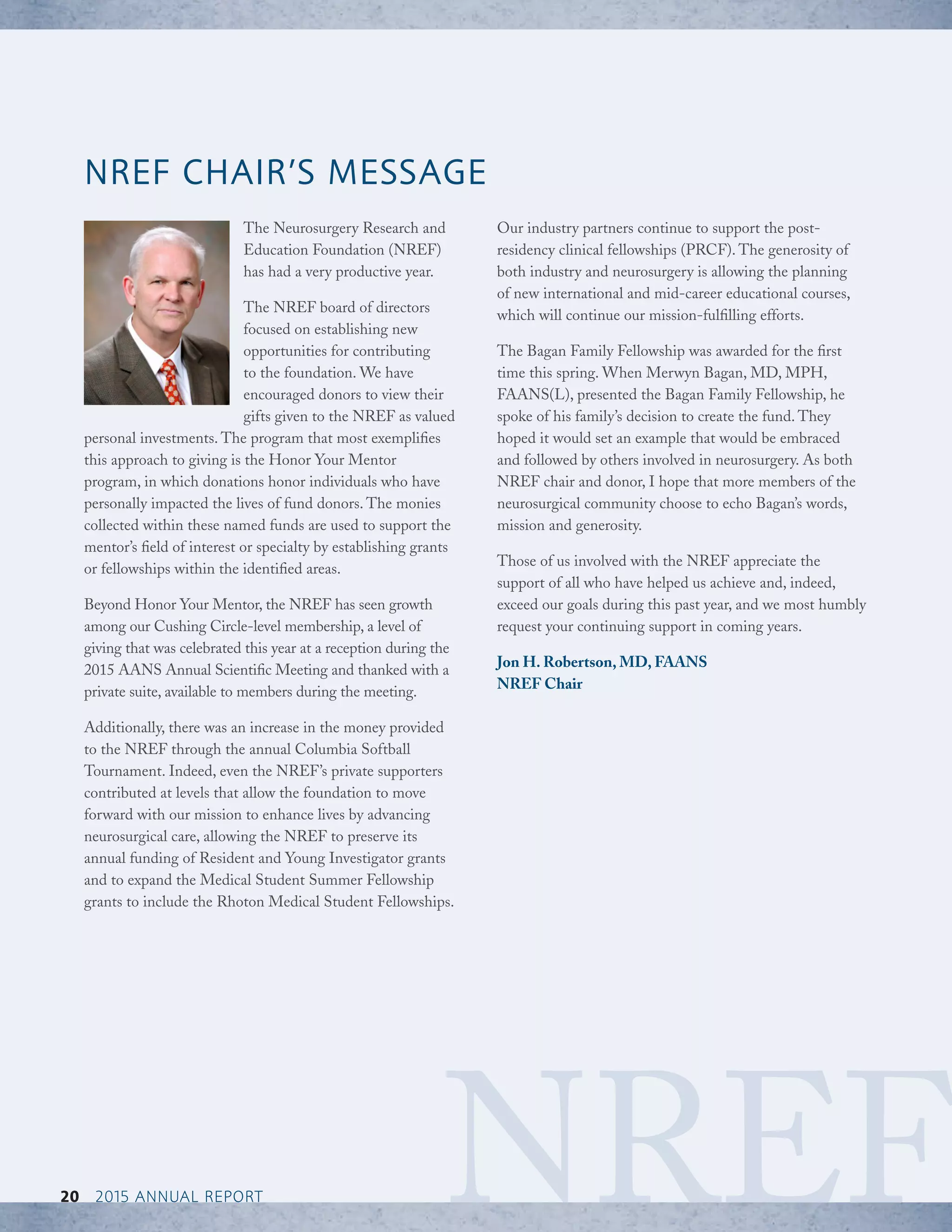 NREF Annual Report | PDF | Brain and Nervous System Disorders ...