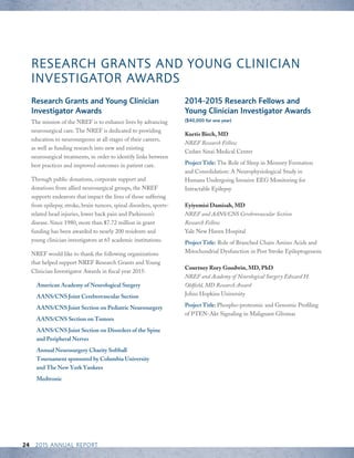 NREF Annual Report | PDF | Brain and Nervous System Disorders ...