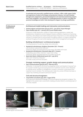 Mark Uren CV | PDF | Drawing and Sketching | Arts and Crafts