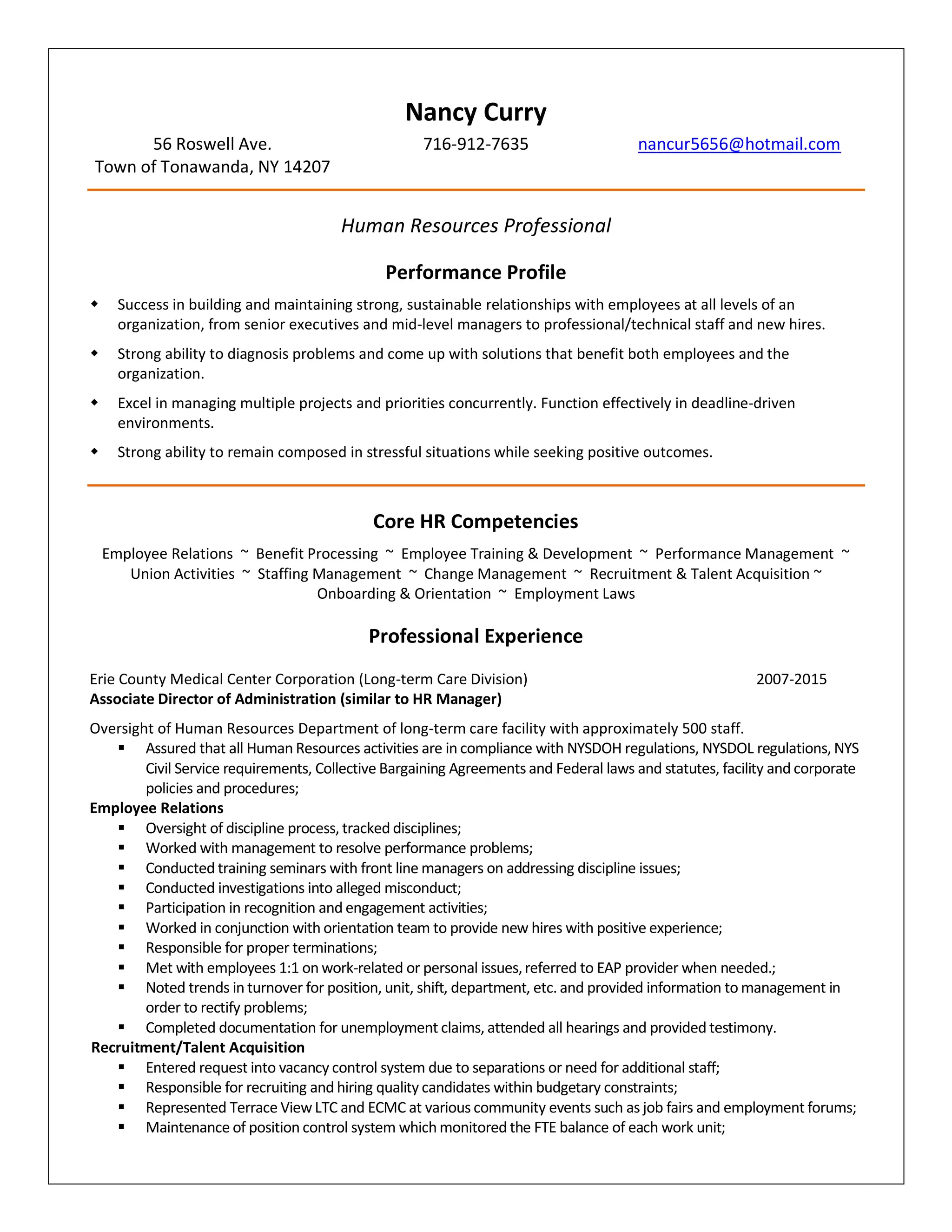 Curry Nancy Resume | PDF