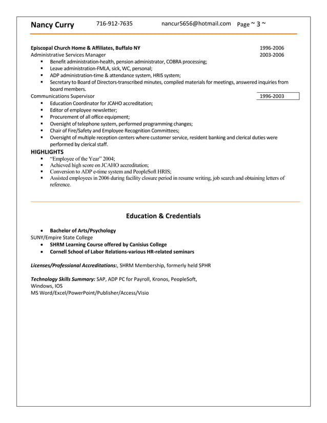 Curry Nancy Resume | PDF