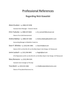 Professional References | PDF