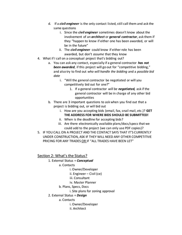 BidClerk Training Packet Example | DOCX | Construction Industry ...