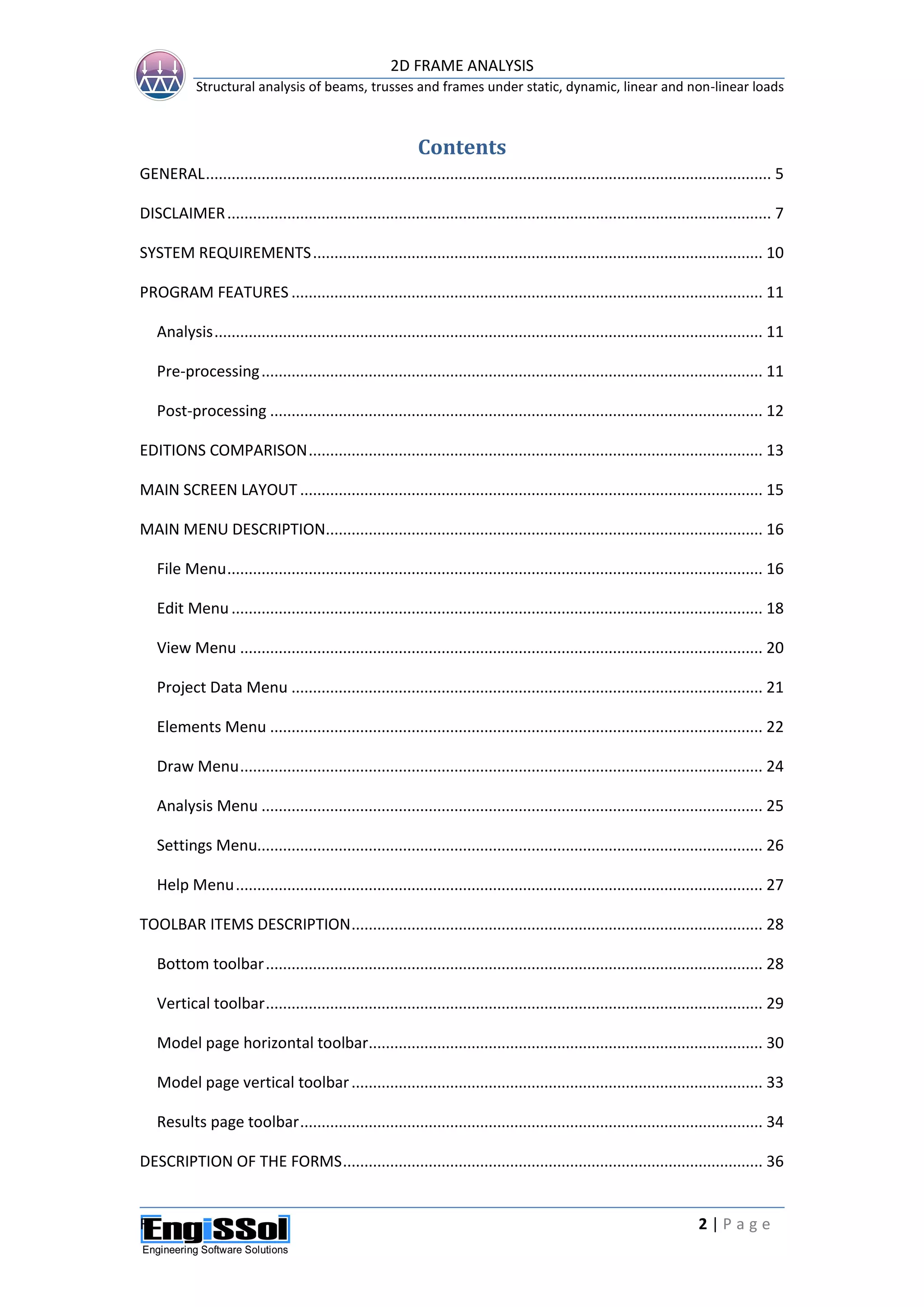 User Manual for 2D Frame Analysis Software | PDF