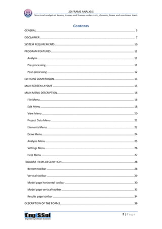 User Manual for 2D Frame Analysis Software | PDF