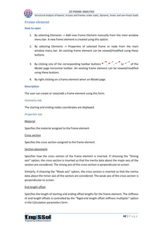 User Manual for 2D Frame Analysis Software | PDF