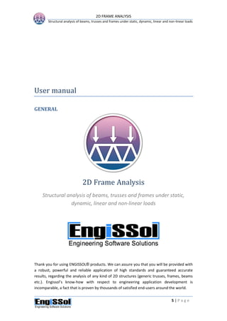 User Manual for 2D Frame Analysis Software | PDF