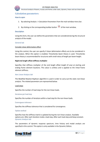 User Manual for 2D Frame Analysis Software | PDF