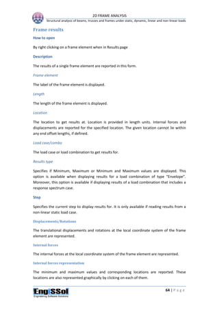 User Manual for 2D Frame Analysis Software | PDF