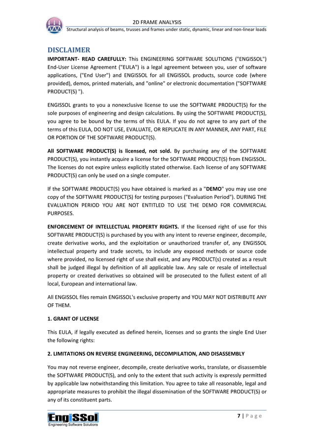 User Manual for 2D Frame Analysis Software | PDF