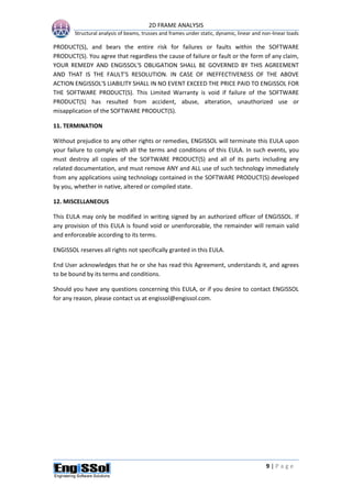 User Manual for 2D Frame Analysis Software | PDF