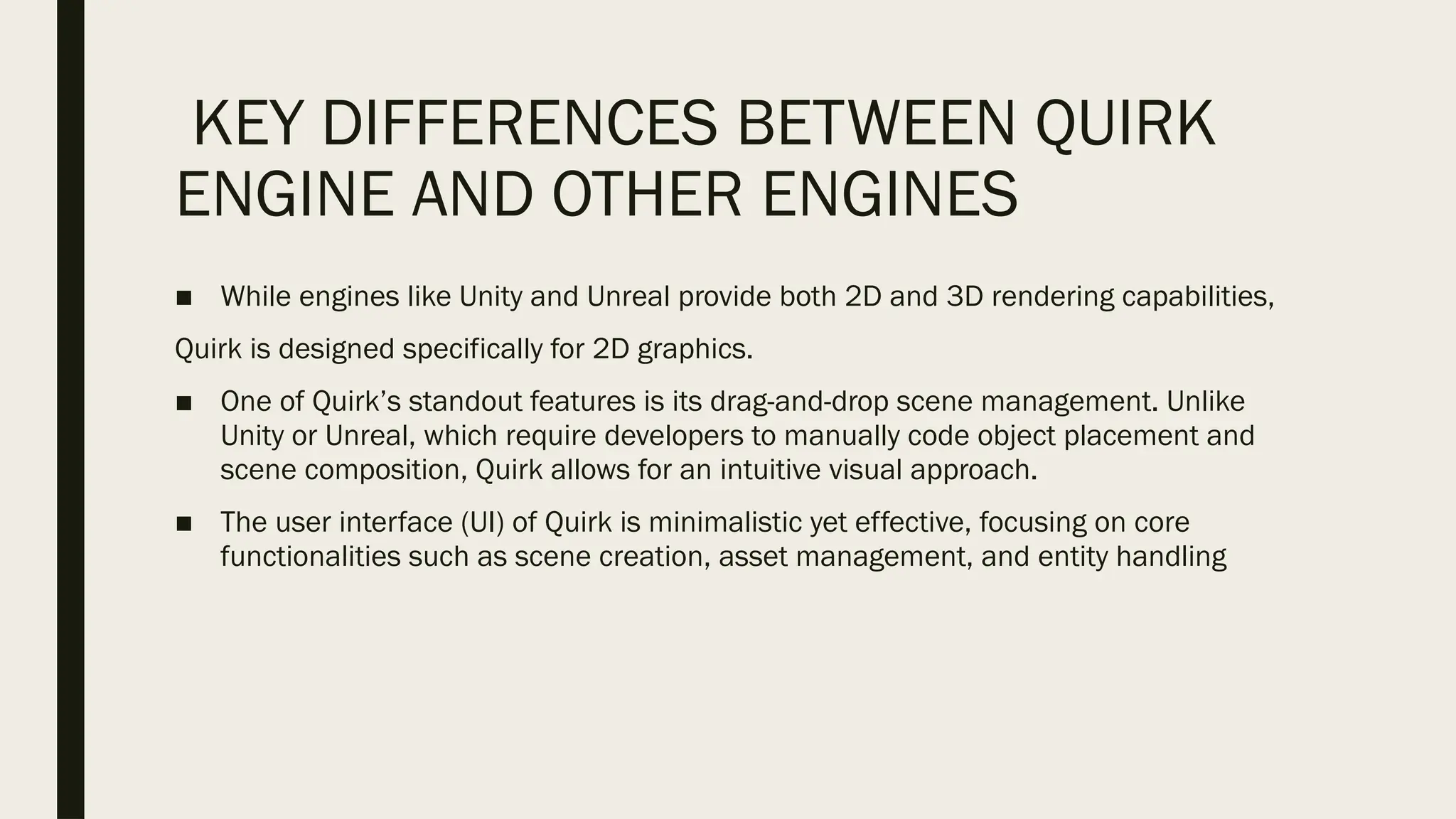 2D Game Engine (quirk engine) for renderring game | PPT
