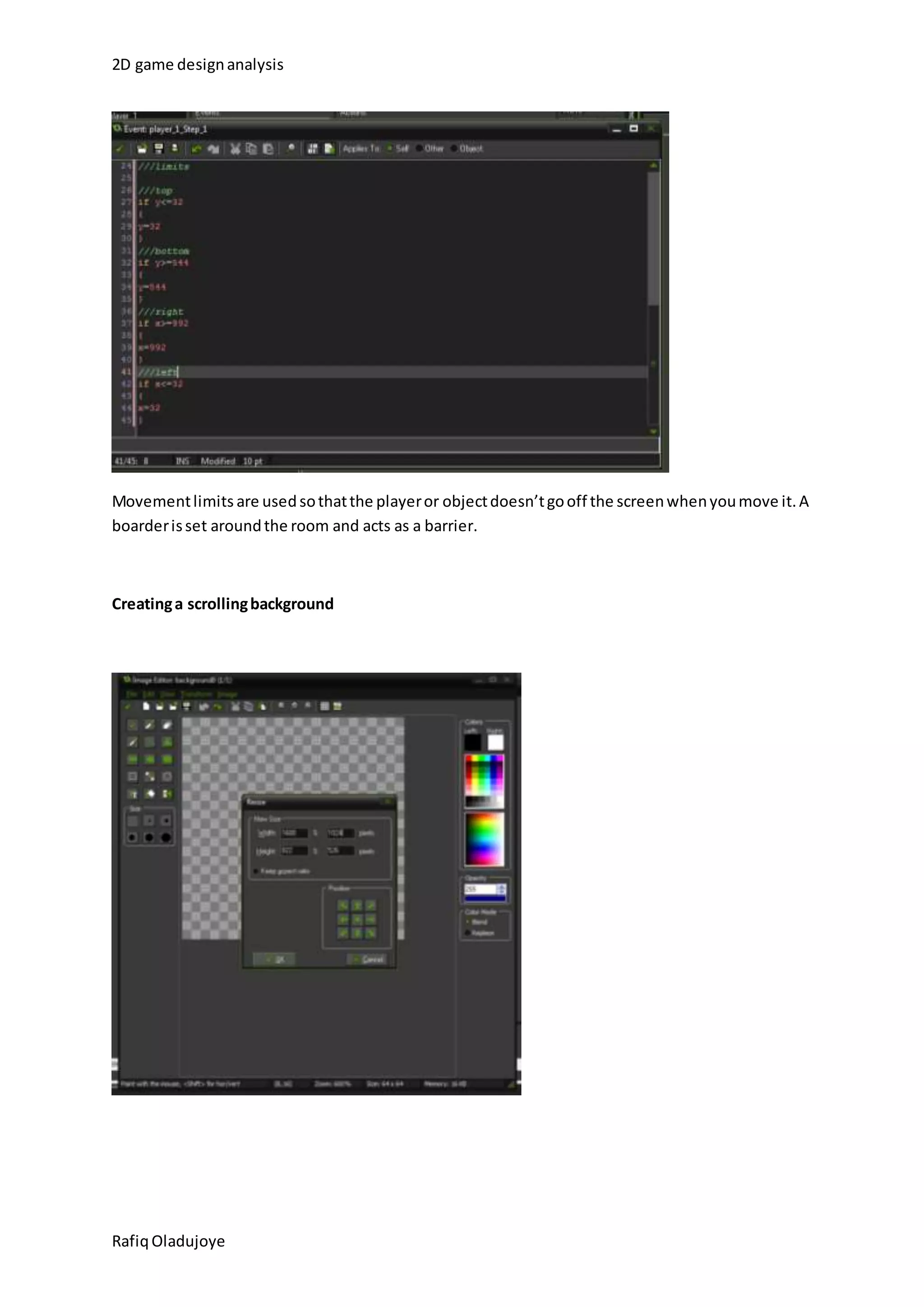 2d games design | DOCX