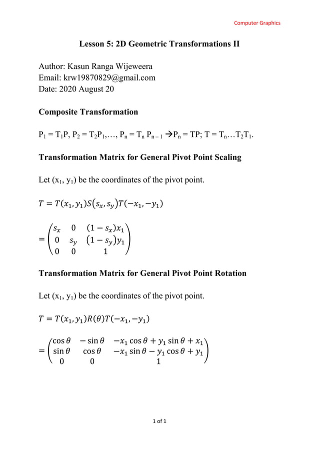 Geometric Transformations II | PDF