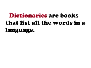 How a Dictionary is Organized | PPT