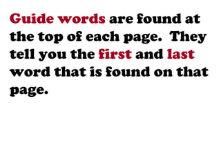 How a Dictionary is Organized | PPT