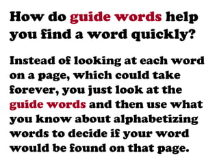 How a Dictionary is Organized | PPT