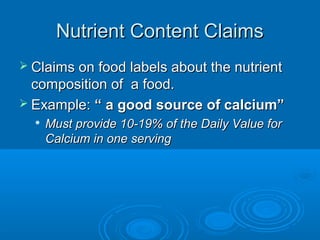 Dietary Recommendations, Food Guides, and Food Labels to Plan Menus | PPT