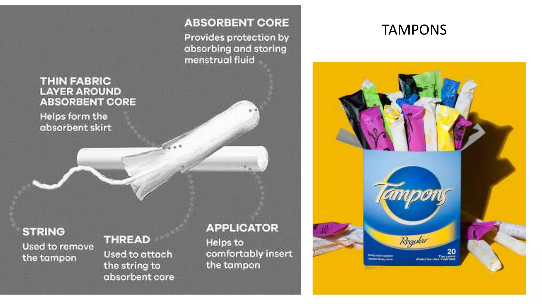 Types, pros and cons of period products or Menstrual absorbents used in ...