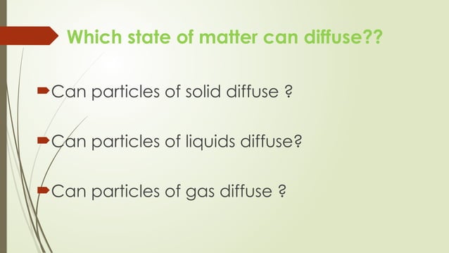 the concept of diffusion and factors affecting it. | PPTX | Chemistry ...