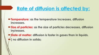 the concept of diffusion and factors affecting it. | PPTX | Chemistry ...