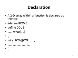 2 dimension array in programms | PPT