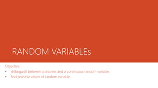 Discrete and Continuous Random Variable | PPTX