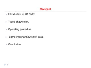 2 d nmr | PPT
