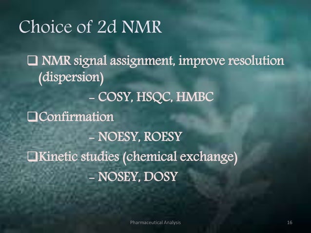 2D NMR Spectroscopy | PPTX