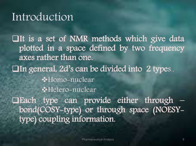 2D NMR Spectroscopy | PPTX