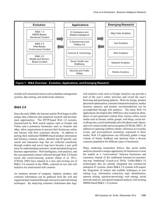 Business inteligence and analytics: From big data to big impact | PDF